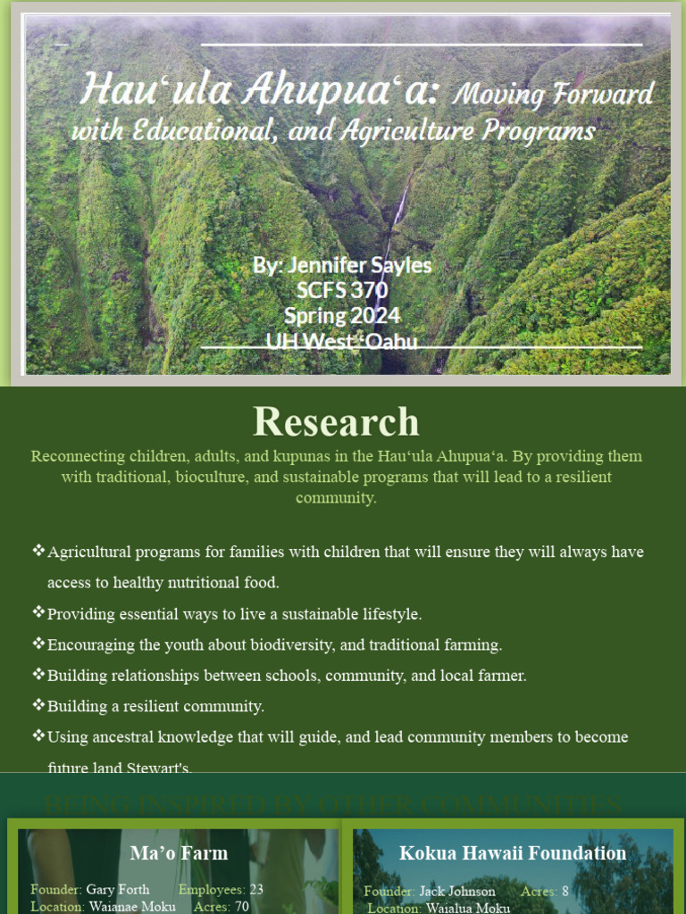 Hau'Ula Ahupua'a Presentation 2023 Final | PDF | Hawaii | Agriculture