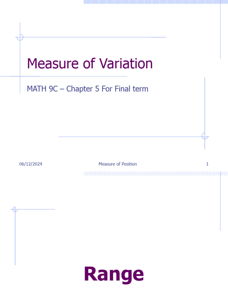 Week 15-16 - MATH 9C - Chapter 5 - Measure of Variation For Grouped ...