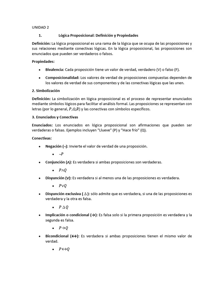 Lógica Proposicional: Conceptos Clave | PDF | Proposición | Lógica matemática