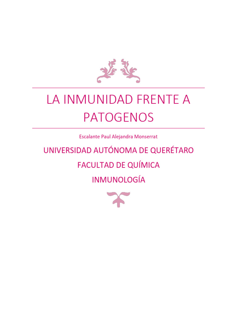 Inmunidad Frente A Patogenos | PDF | Sistema inmune | Sistema inmune innato