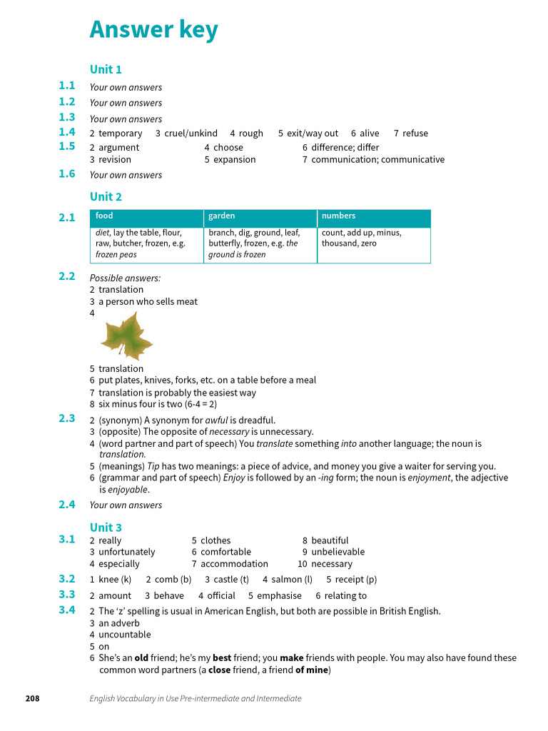 Answer Key Part One | PDF | Adverb | Part Of Speech