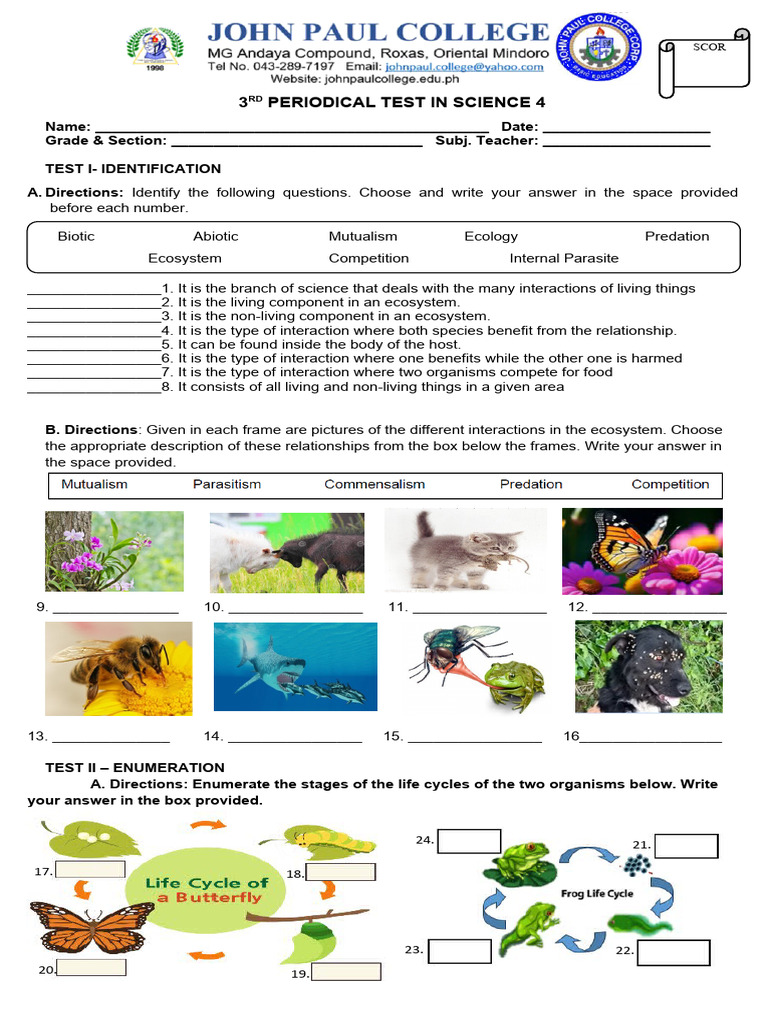Science 4 Periodical Test Review | PDF | Ecosystem | Force