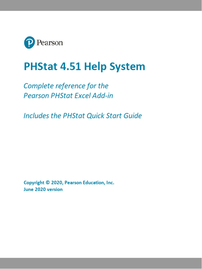 PH Stat Help | PDF | Microsoft Excel | Student's T Test