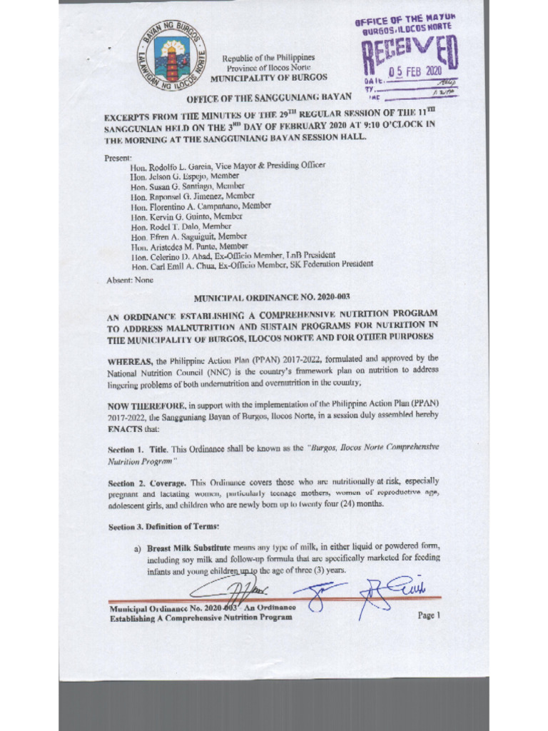 Municipal Ordinance No. 2020-003 | PDF