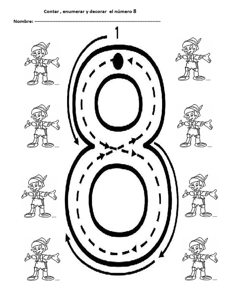 Decoración y conteo del número 8 | PDF