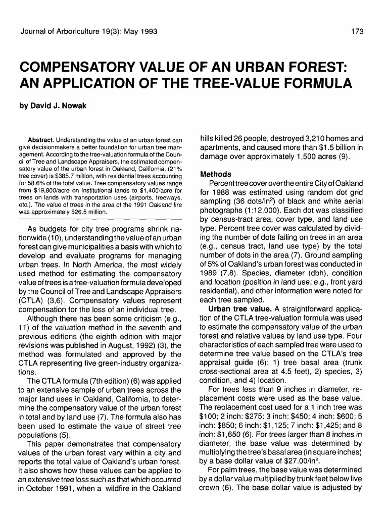 Compensatory Value of An Urban Forest | PDF | Trees | Forests