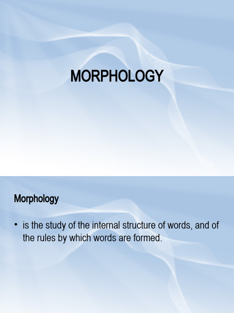 Lecture 6 Morphology | PDF | Word | Morphology (Linguistics)