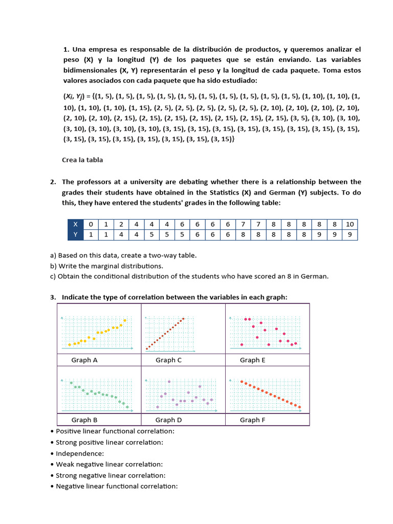 Tasca 3 - Estadística Bidimensional | PDF | Probability | Data Analysis