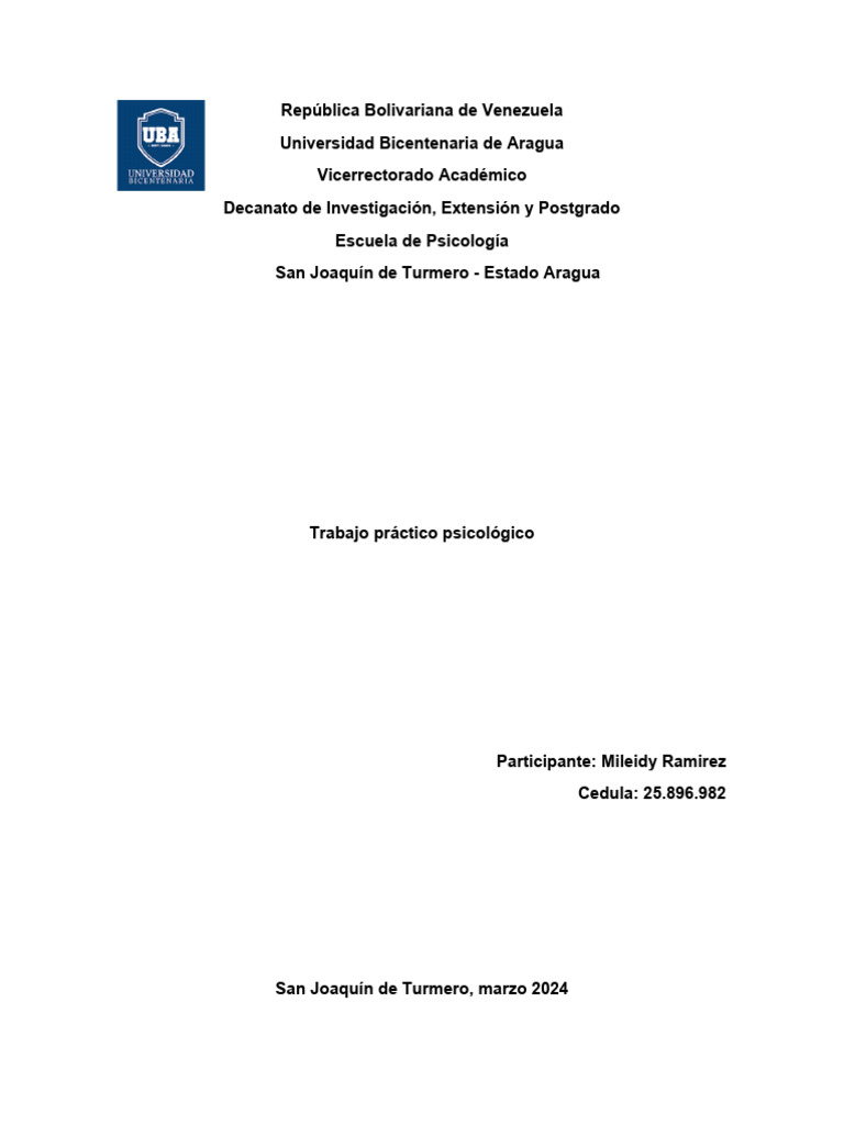 Trabajo Práctico Psicológico Prac. Psiolcogía Del Adulto - Mileidy ...