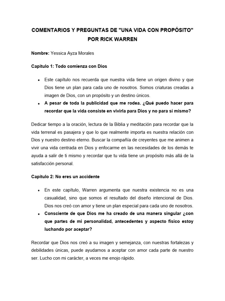 Comentarios y Preguntas de Rick Warren | PDF | Dios | Oración