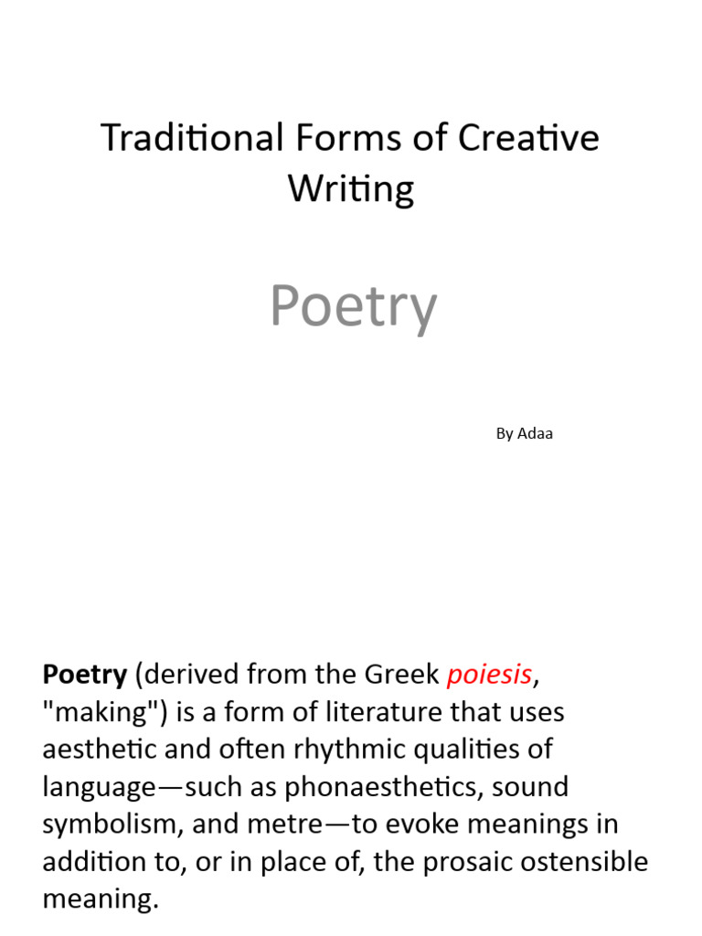 Traditional Poetry Forms Explained | PDF | Poetry | Lyric Poetry