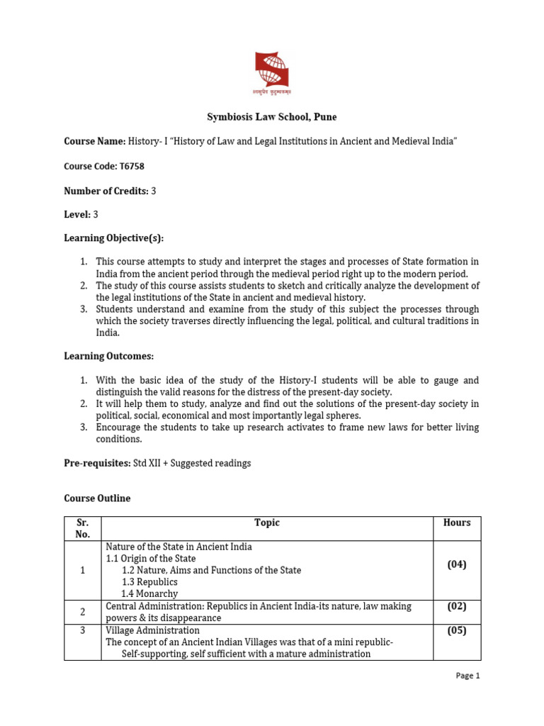 T6758-History- I History of Law and Legal Institutions in Ancient and ...