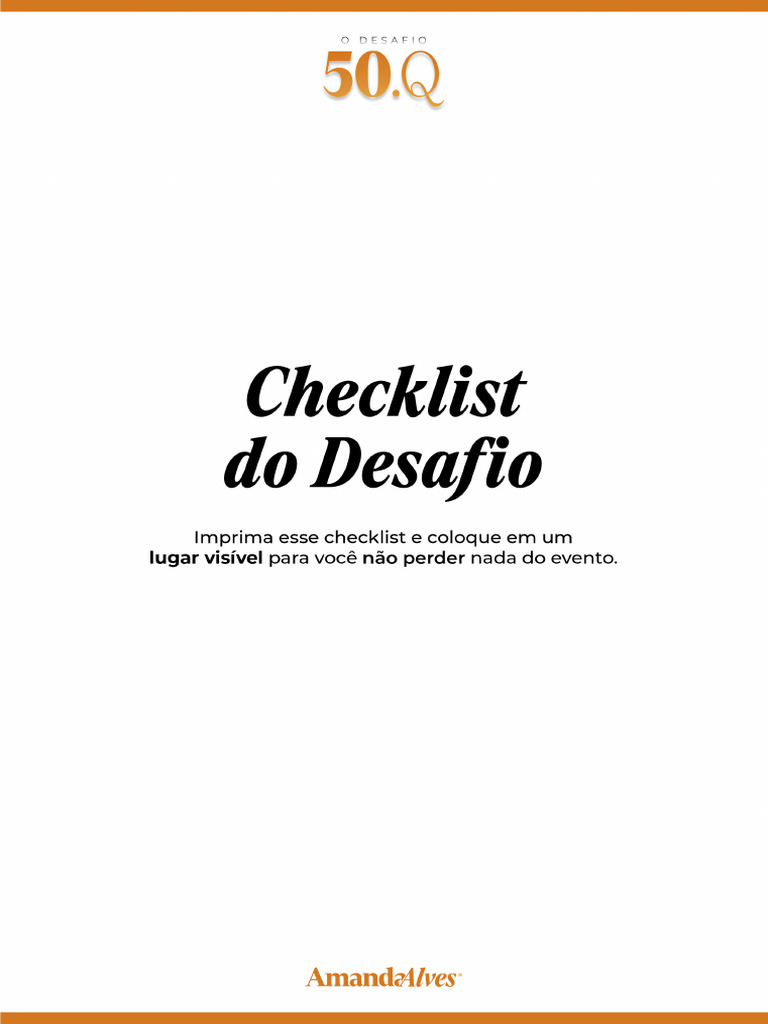 CheckList Do Desafio | PDF