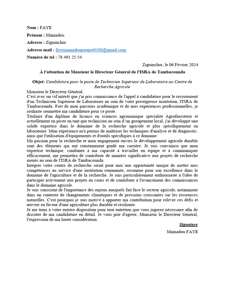 Demande Manuscrite Au Ministre de L'enseignement | PDF