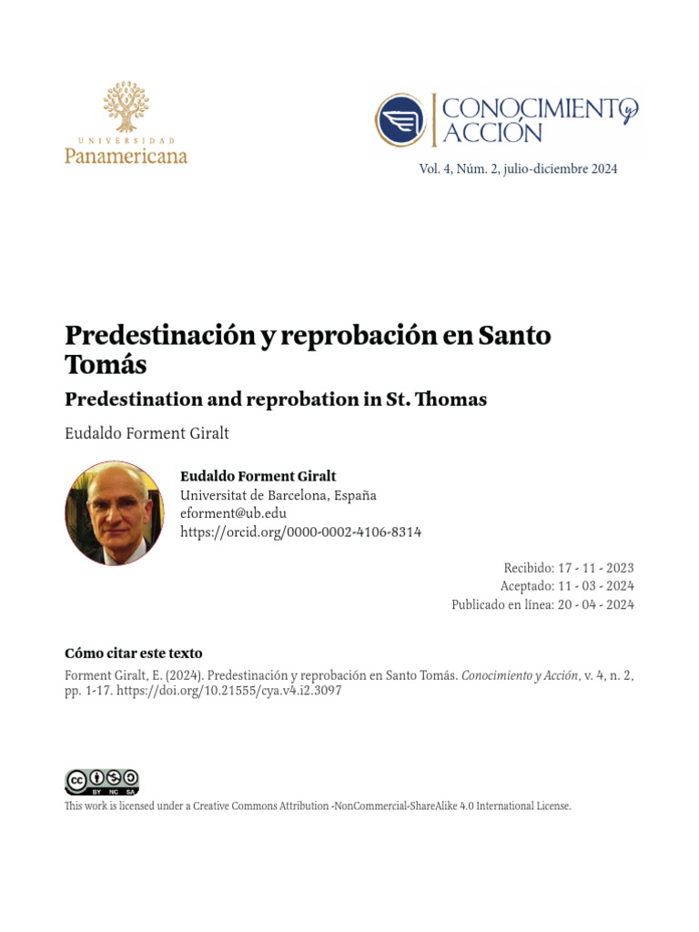Predestinacion y Reprobacion en Santo Tomas | PDF | Gracia divina ...