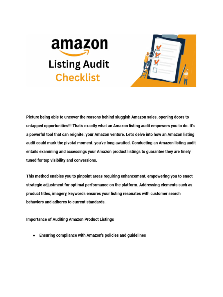 Amazon Listing Audit Checklist | PDF | Audit | Search Engine Optimization