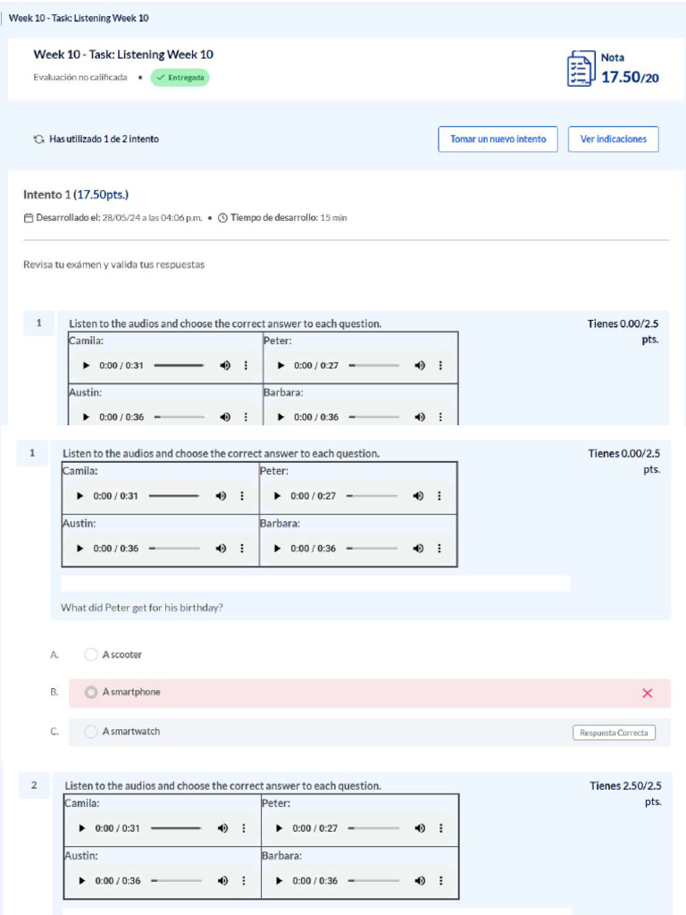 INGLES - Listening Week 10 | PDF