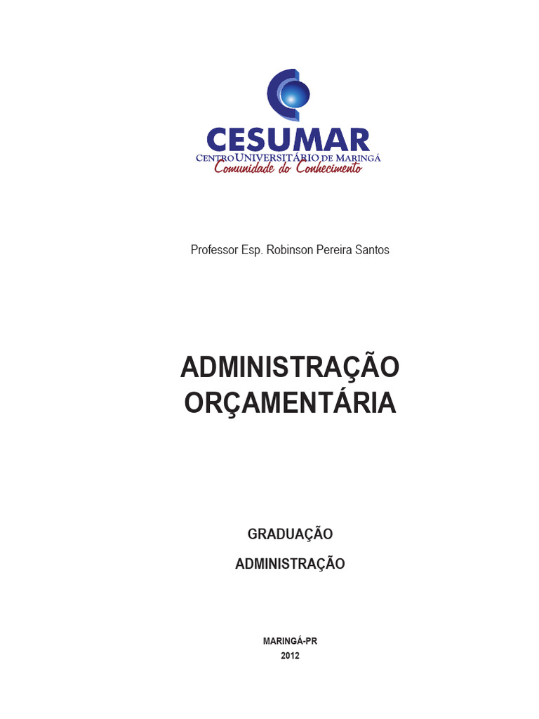 1082 Cesumar | PDF | Orçamento | Planejamento