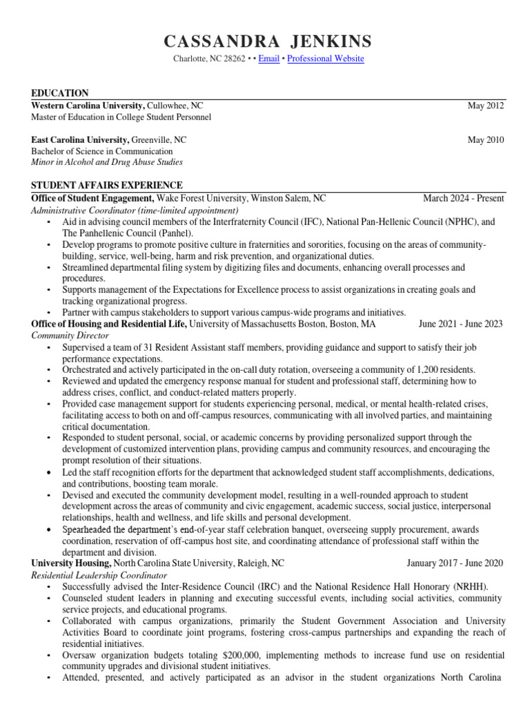 Cassandrajenkins Curriculumvitae | PDF