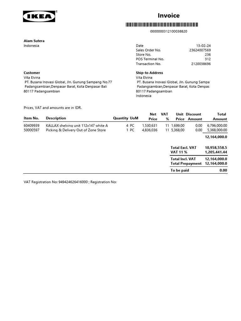 Inv Ikea - Shelves | PDF | Government Finances | Taxes