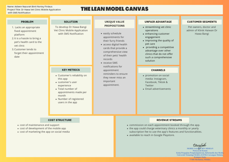 Lean Model Canvas Example | PDF | Mobile App | Service Industries
