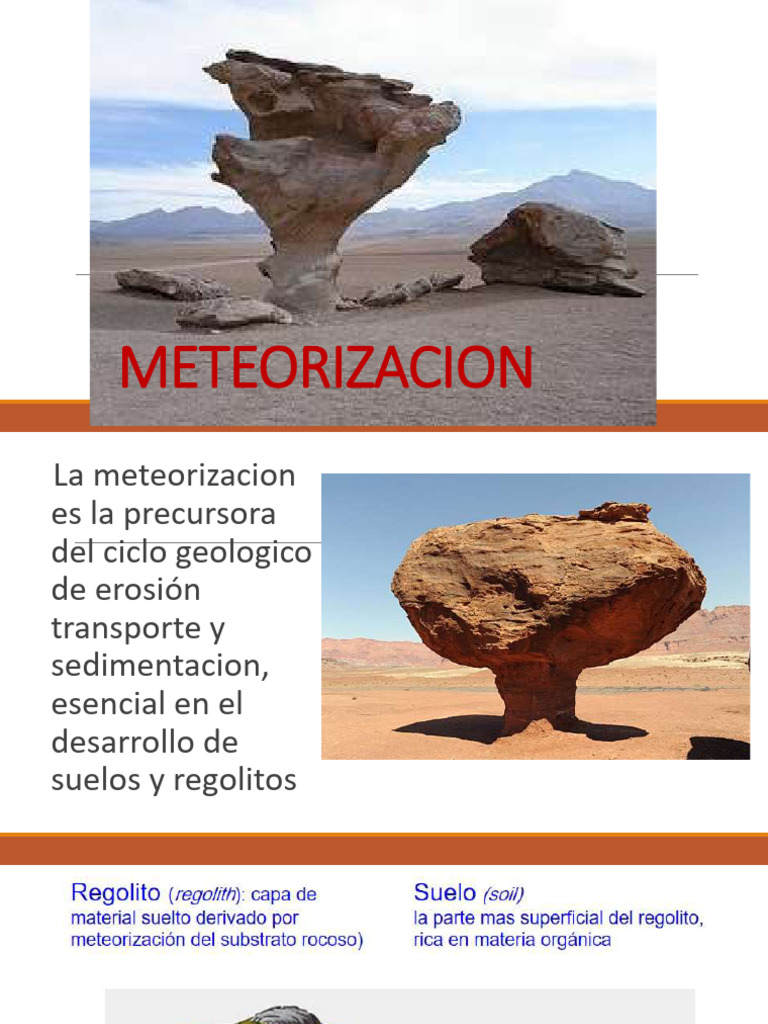 CLASE 5 - METEORIZACION 2023 | PDF | Meteorización | Roca (geología)