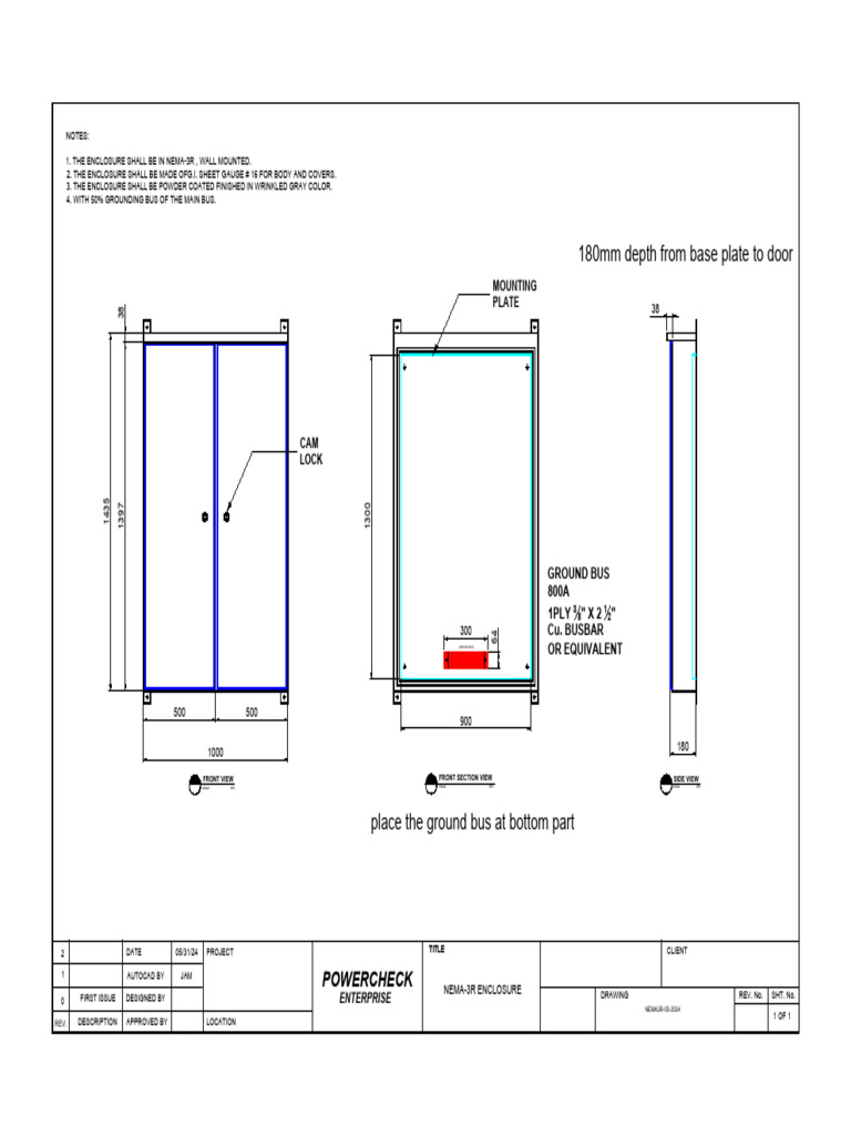 NEMA 3R Enclosure Specifications | PDF
