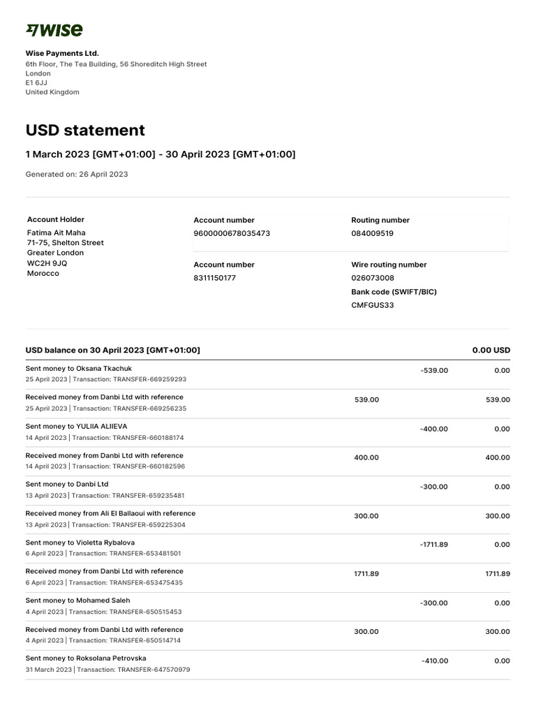 Balance Statement | PDF | Financial Transaction | Financial Markets