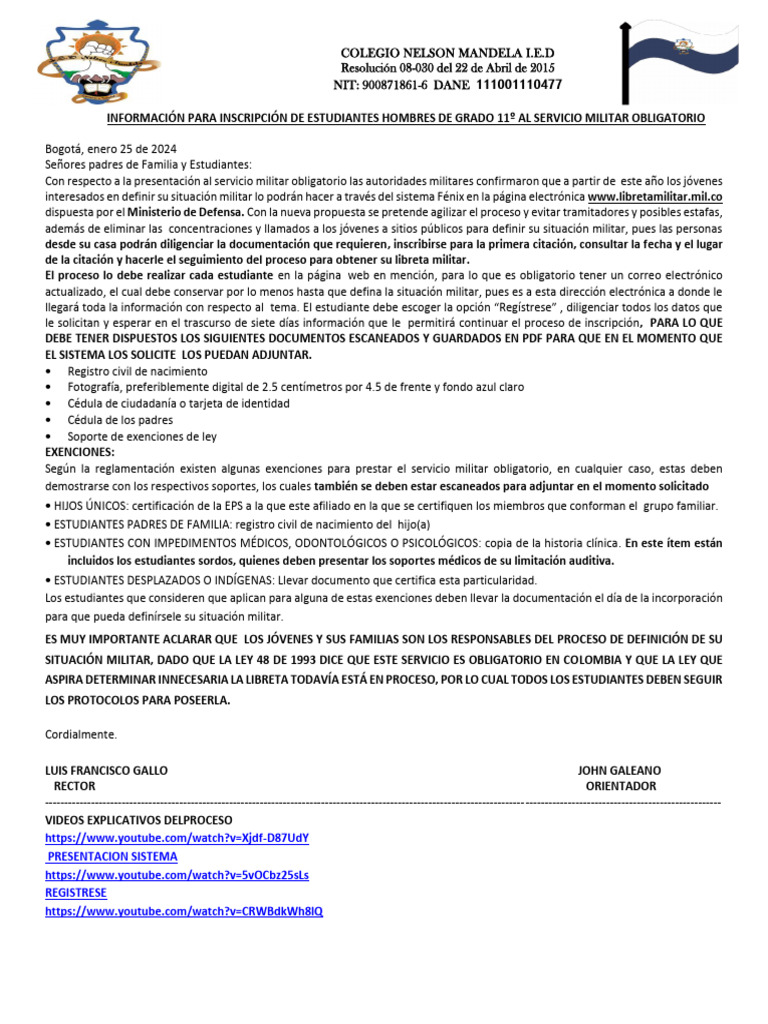 Circular S. Militar | Descargar gratis PDF | Documento de identidad
