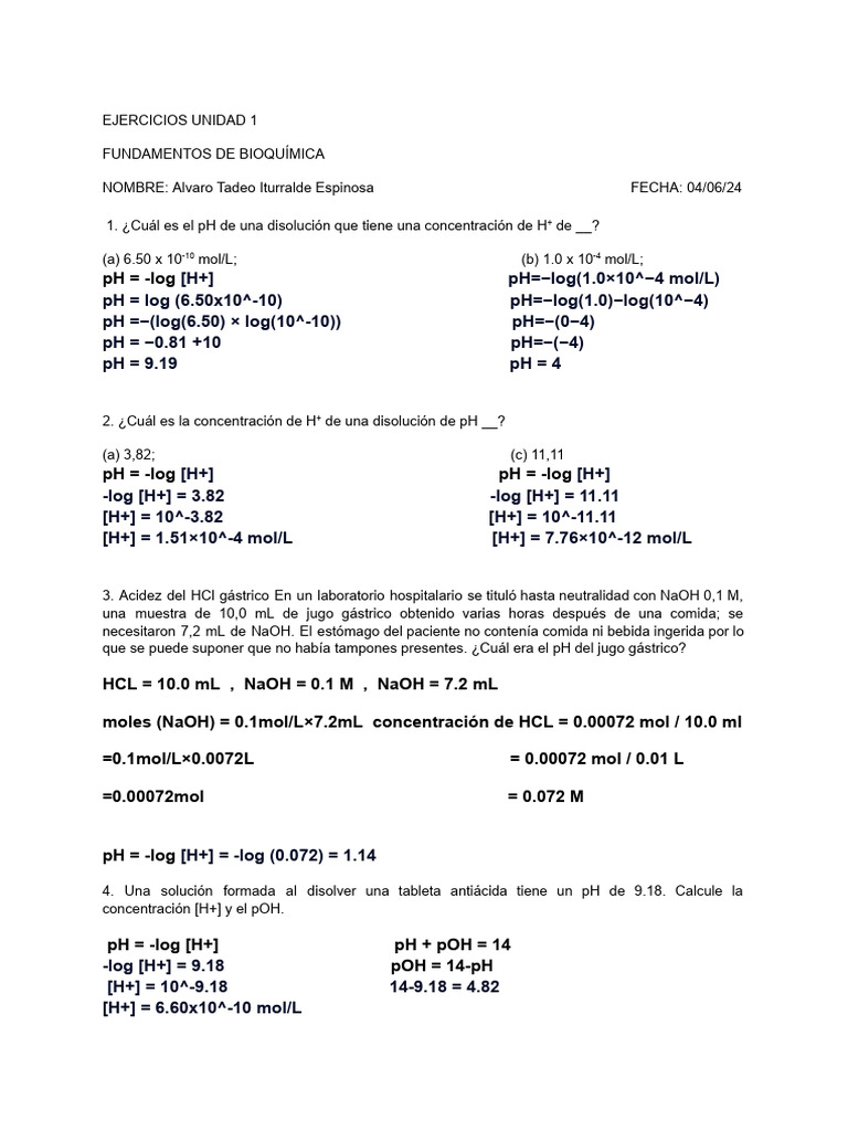 PH y Amortiguadores | PDF | Ph | Ácido