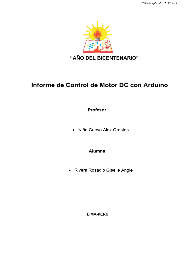 Informe de Control de Motor DC - SI | PDF | Arduino | Uso eficiente de ... Informe de Control de Motor DC - SI | PDF | Arduino | Uso eficiente de ...