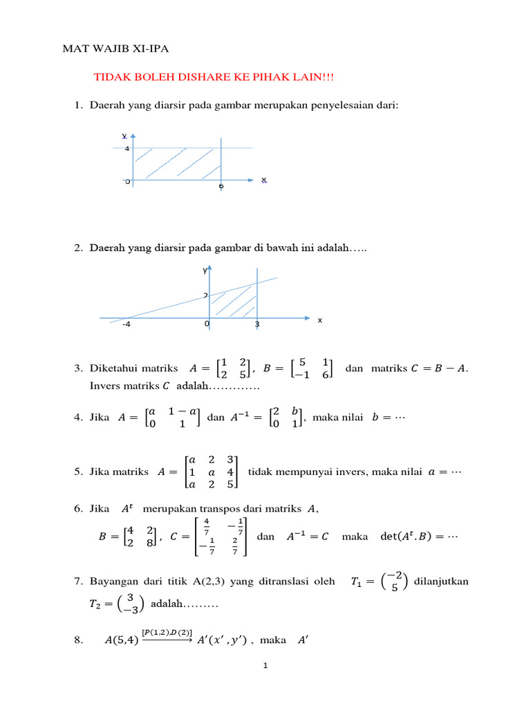 PAS MAT WAJIB XI IPA Kisi2 | PDF
