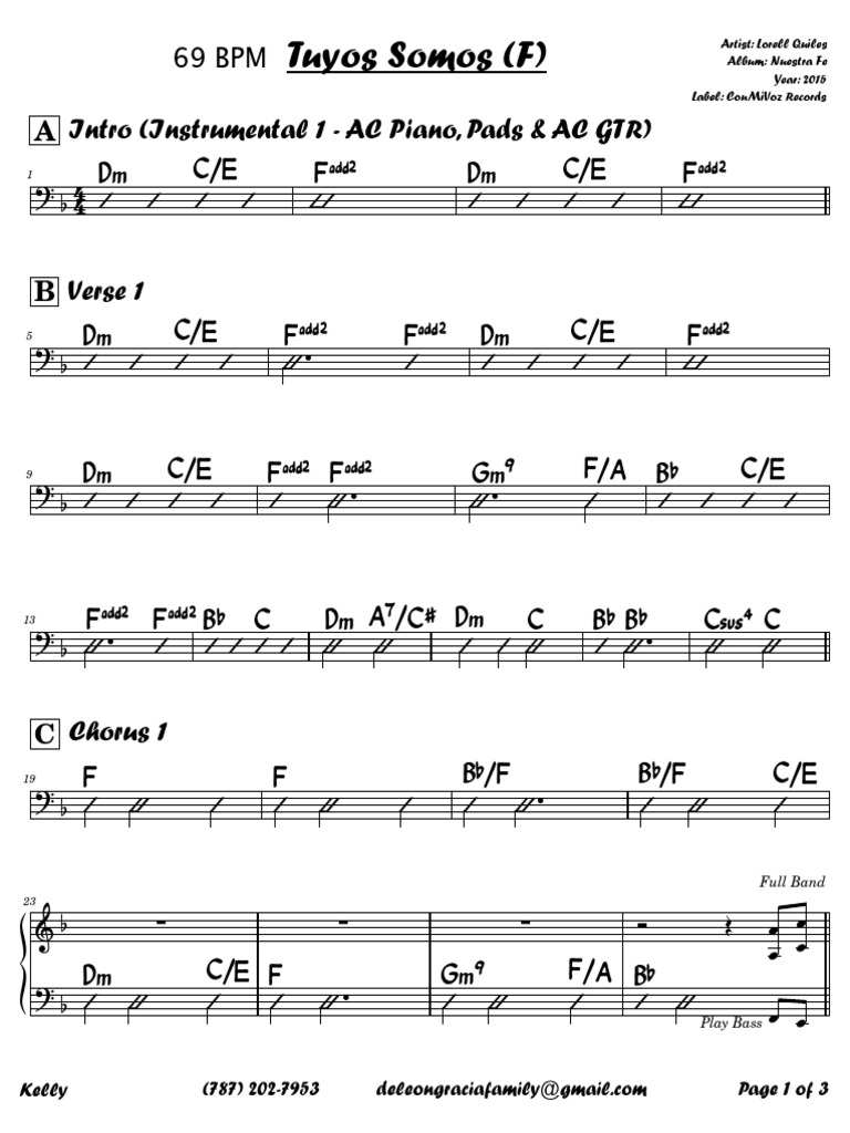 Tuyos Somos (F) 69 BPM 4-4 SM | PDF | Musical Forms | Musicology