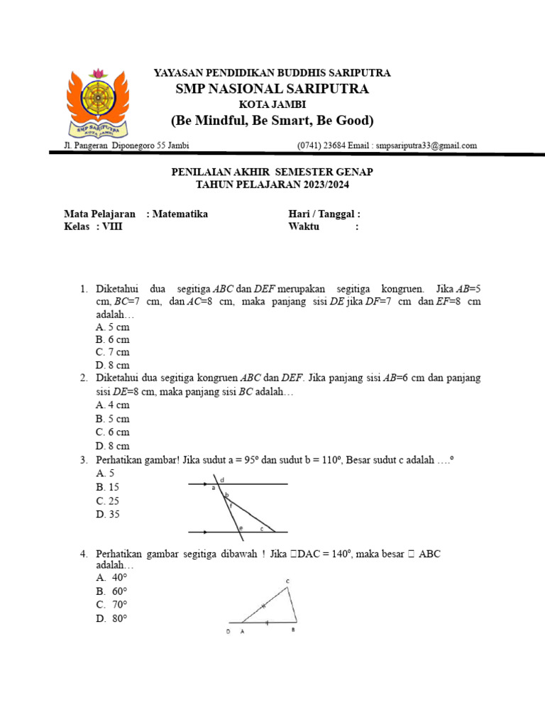 Soal PAS Kls.8 Th.2024 Genap | PDF | Metode & Bahan Ajar | Griya & Taman