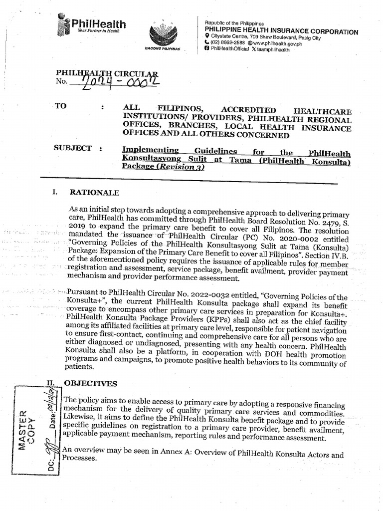 PhilHealth Konsulta Package (Revision 3) | PDF