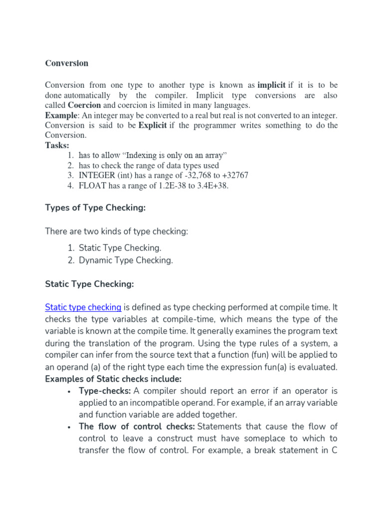 Conversion | PDF | Data Type | Variable (Computer Science)