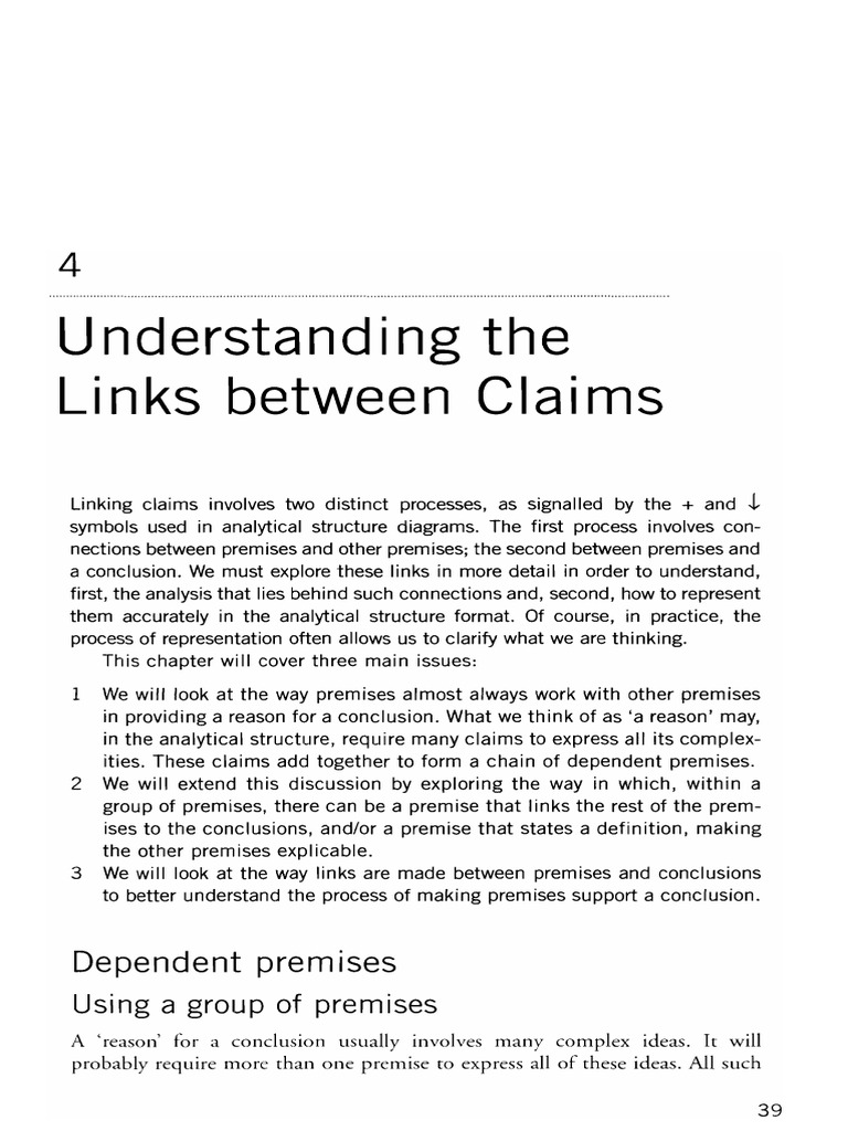 Understanding The Links Between Claims SOFT UNIT 4 | PDF | Argument ...