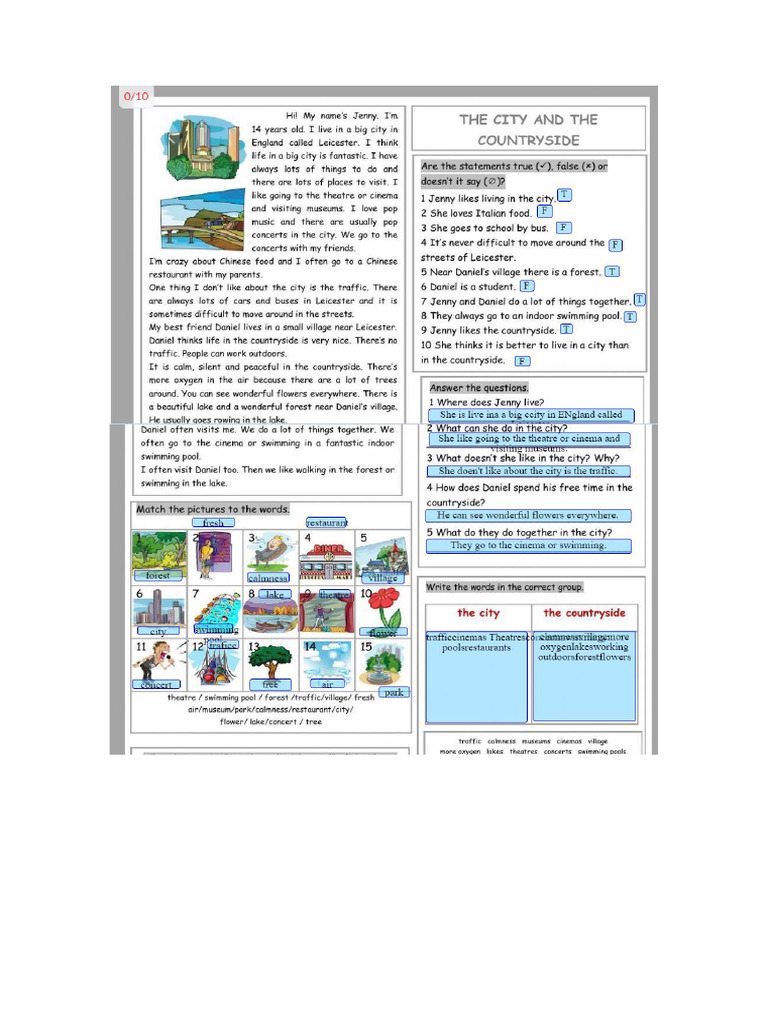 Country vs city living | PDF