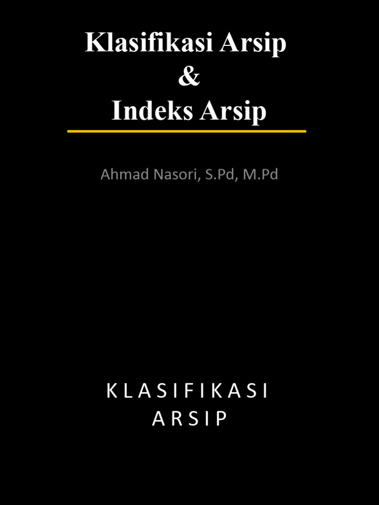 Klasifikasi Arsip Dan Indeks | PDF | Karier & Perkembangan