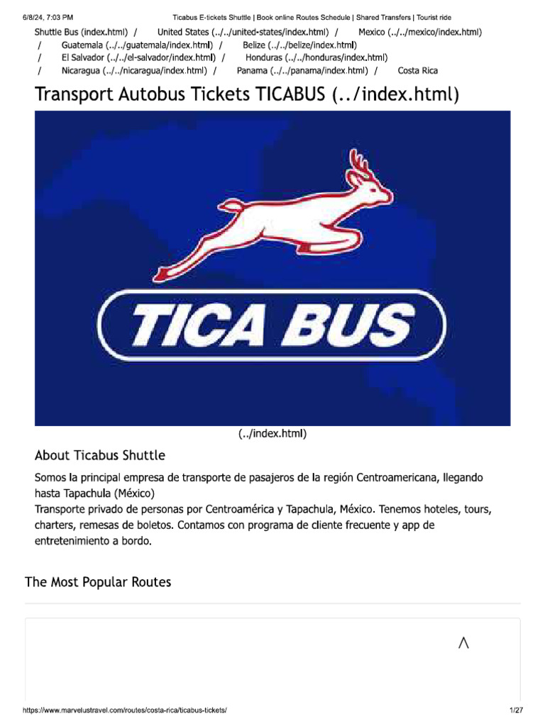 TICA Bus Routes | PDF