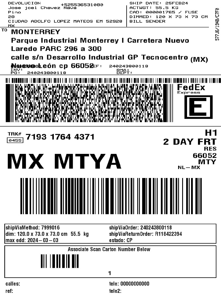 FDX LBL R118422394 | PDF