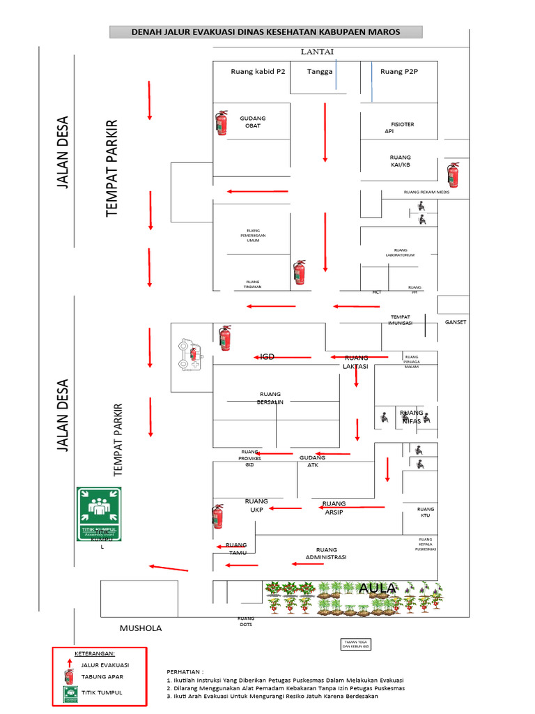 Peta Jalur Evakuasi PKM Banyudono I | PDF