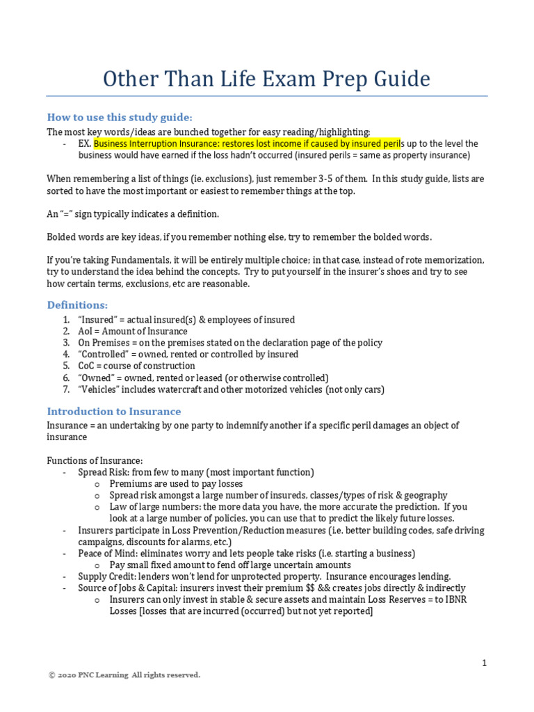 Otl Notes | Download Free PDF | Insurance | Underwriting