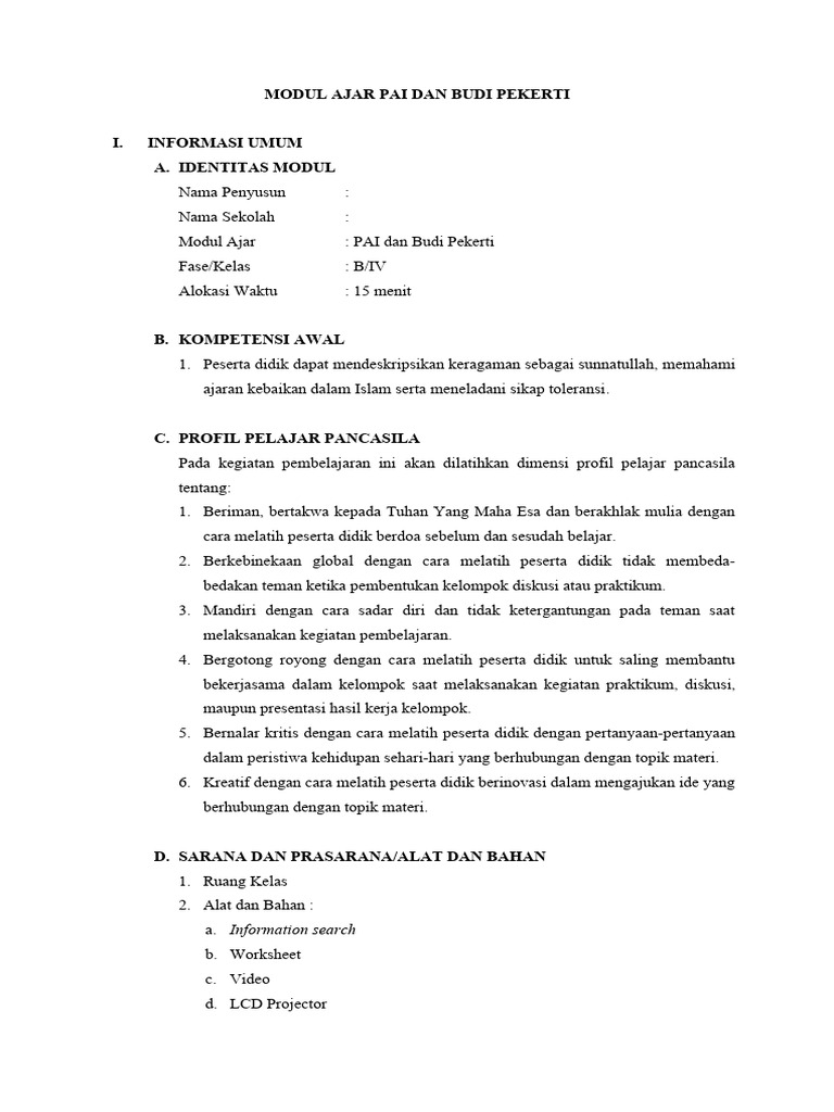 Contoh Modul Ajar Oke | PDF | Karier & Perkembangan | Kesehatan Holistik