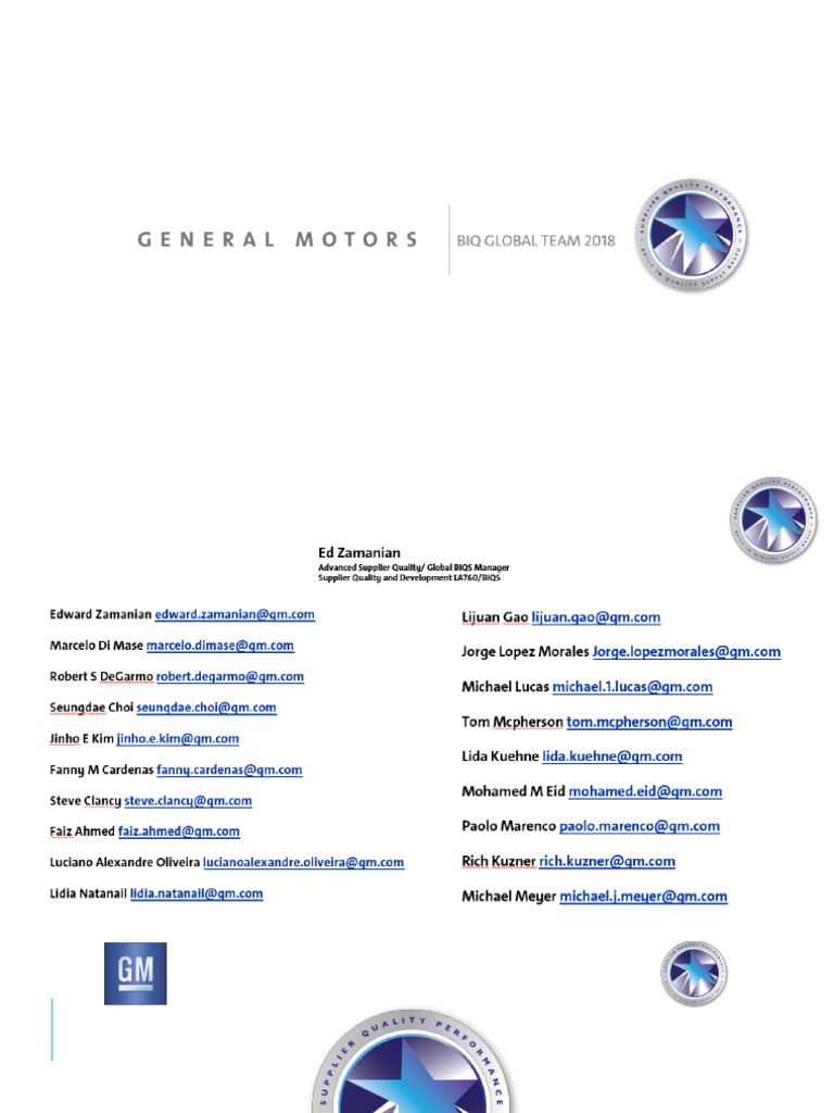 GM 1927-36 BIQS Element Presentation - January 11 2018 | PDF | Audit | Risk