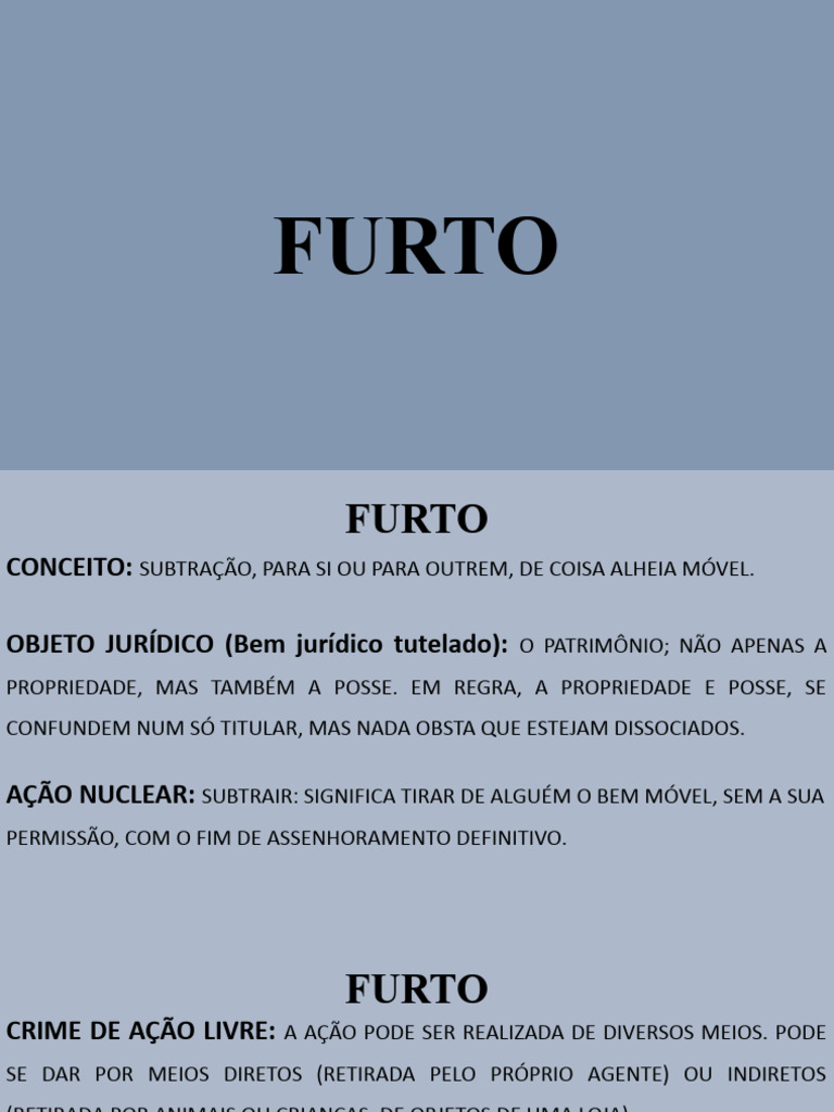 Entenda o Furto: Conceitos e Tipos | PDF | Roubo | Direito Comum
