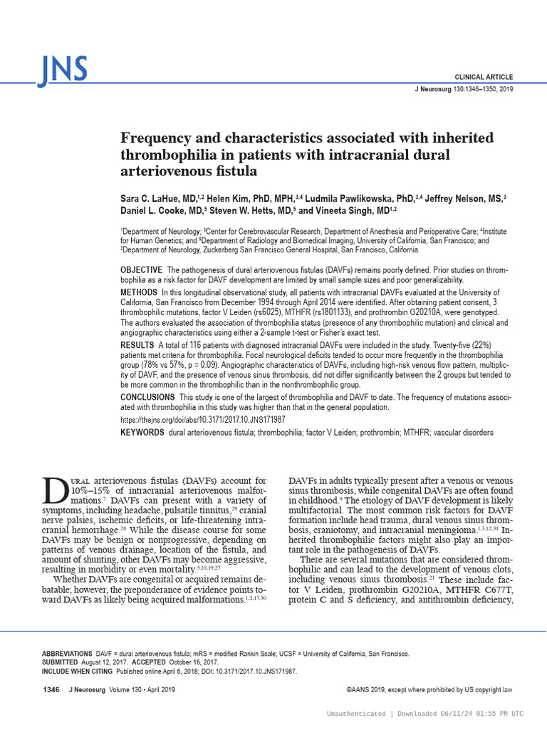 J Neurosurg Article p1346 | PDF | Diseases And Disorders | Causes Of Death