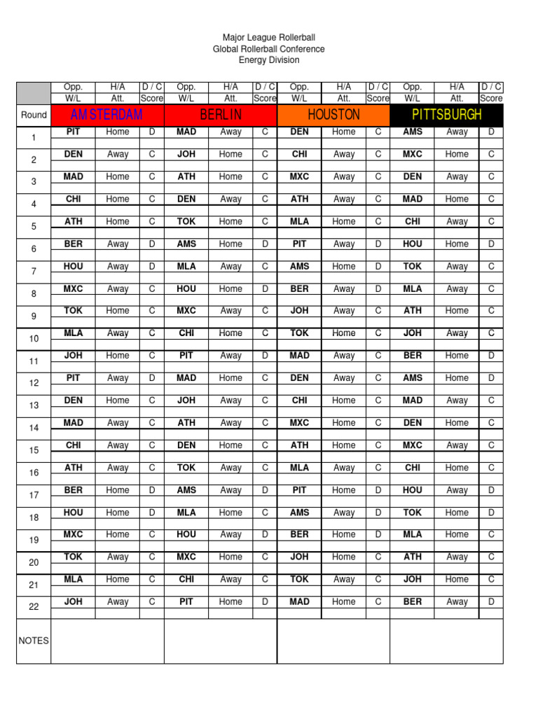 MLR - 24 Team Schedules - 2018 | PDF