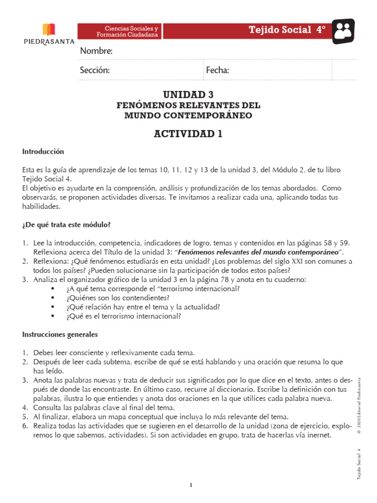 Tejido-Social-4-Actividad4 2 | PDF | Cognición