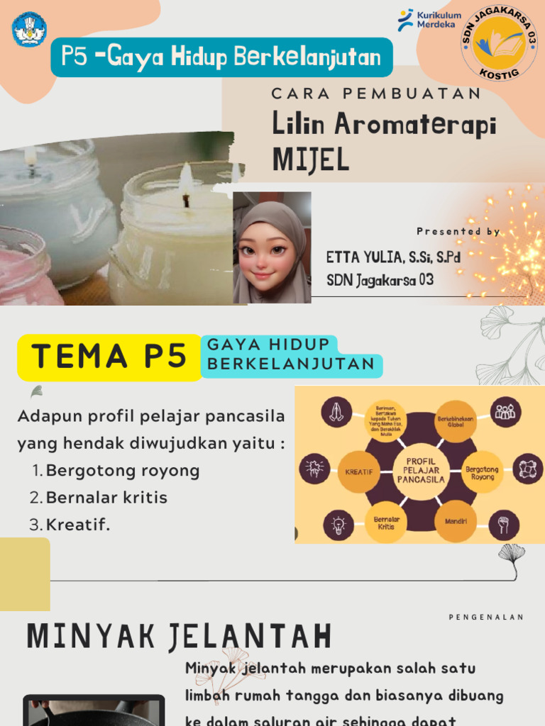 P5 Pembuatan Lilin Aromaterapi | PDF | Pengembangan Diri | Kesehatan Holistik